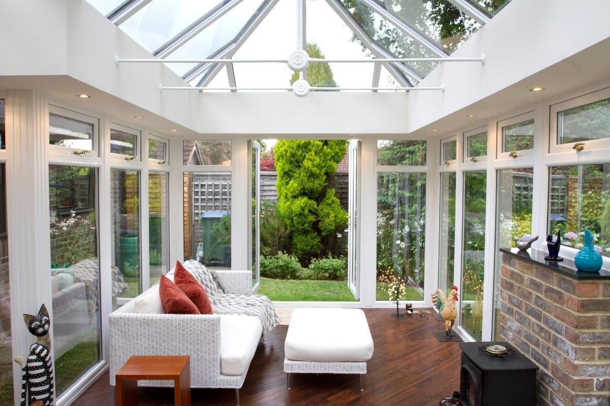 Large L-shaped uPVC orangery extension: Client Study - Room Outside ...